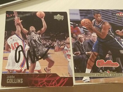 Lot 2 Jason Collins signed card autographed nba basketball signature ...