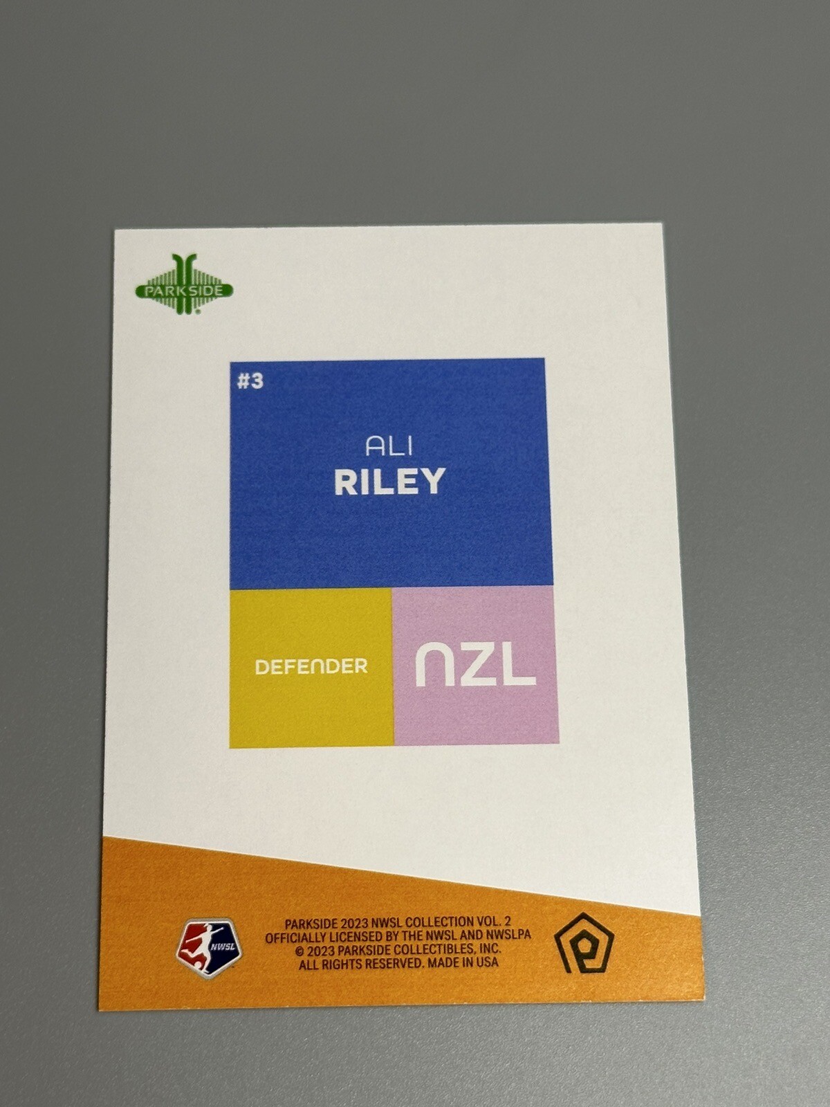 Ali Riley 2023 Parkside NWSL Volume 2 Oceania Insert #3 Angel City FC ...