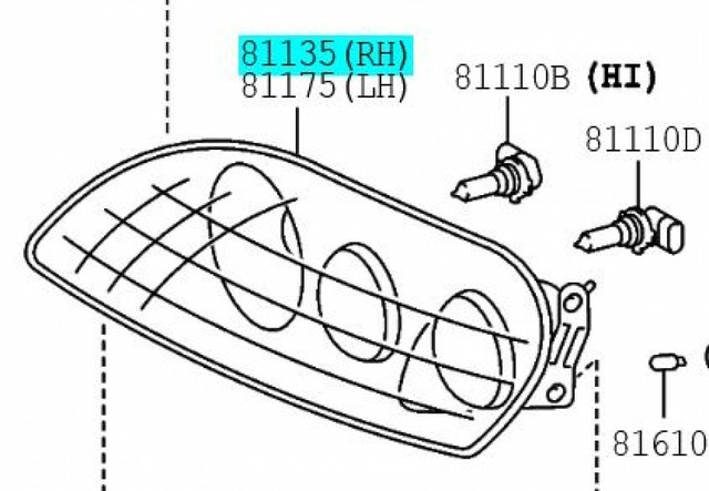 811111B231 Genuine Toyota Unit ASSY Headlamp RH 81111-1b231 for sale ...