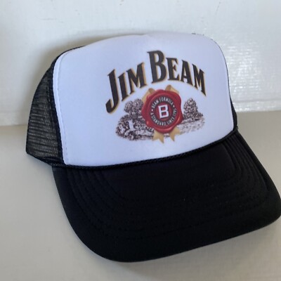 Vintage Jim Beam Hat Whiskey Trucker Hat snapback Black Summer Party ...