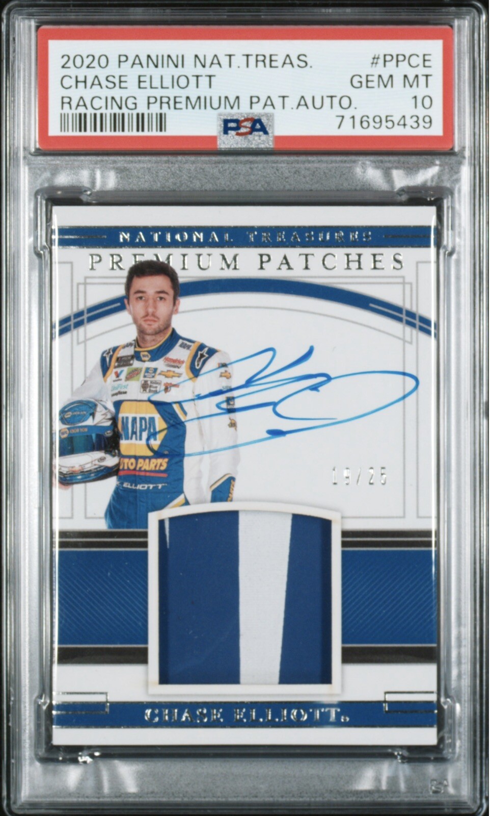 Chase Elliott 2020 National Treasures Racing Prem Patch Auto #19/25 PSA ...