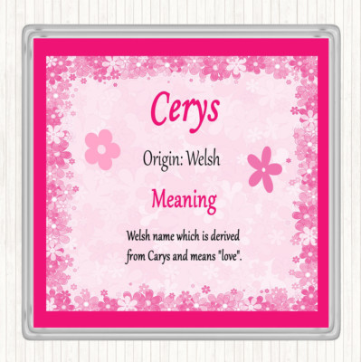 Cerys Name Meaning Drinks Mat Coaster Pink | eBay