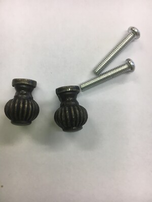 2 Small drawer Handles,tiny Bureau Knobs,pull,13mm Antique Brass/Bronze ...
