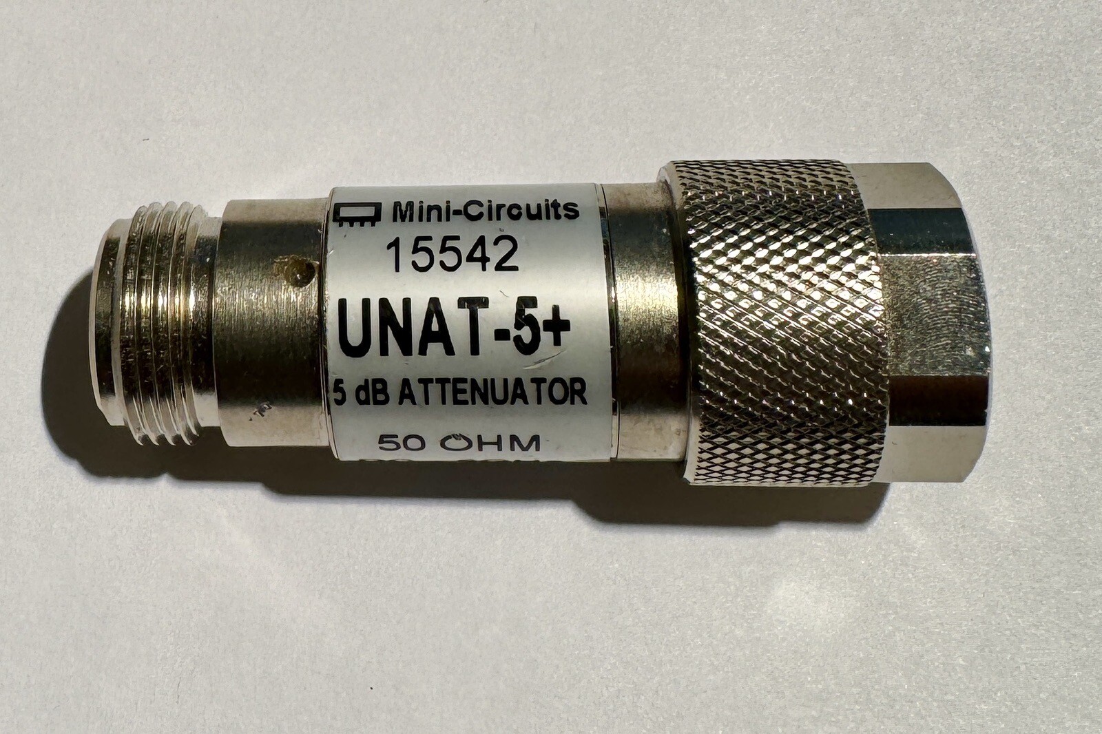 RF Attenuator 5dB 6 GHz N-Type M-F 50Ω 1/2W Mini-Circuits UNAT-5+ 15542 ...