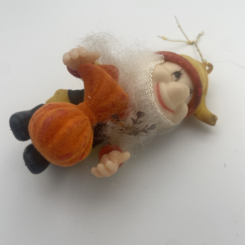 VTG Plastic Flocked Felt Dwarf Christmas Elves Santa's Helpers 4 ...