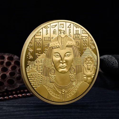 Egyptian Sun God Cleopatra Gold Coin, Ancient Egypt Queen Challenge ...