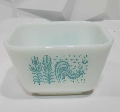 Vintage Pyrex Amish Butterprint Dish Turquoise Blue Rooster ...