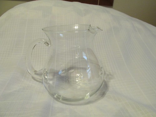 Princess House Heritage Handblown Etched Ice Lip Spout Small Pitcher | eBay