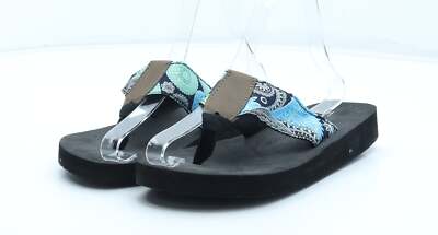 Thomas Calvi Womens Multicoloured Geometric Polyester Thong Sandal UK ...