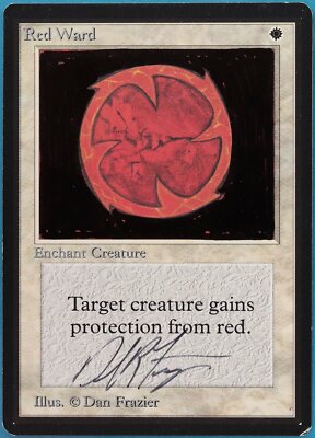 Red Ward Beta NM ARTIST ALTERED SIGNED MAGIC MTG CARD (ID# 414950 ...