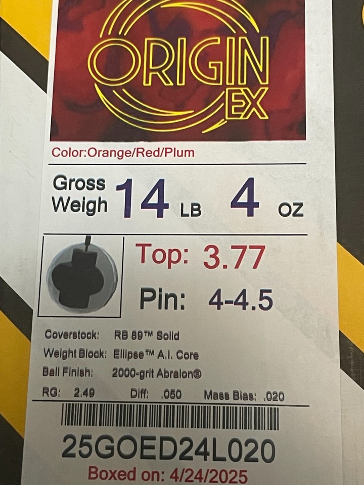 NIB #14 900 Global ORIGIN EX Bowling Ball See Photos For Specs | eBay