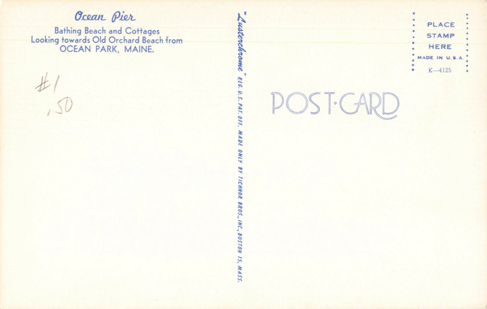 Postcard Ocean Pier Old Orchard Beach Maine | eBay