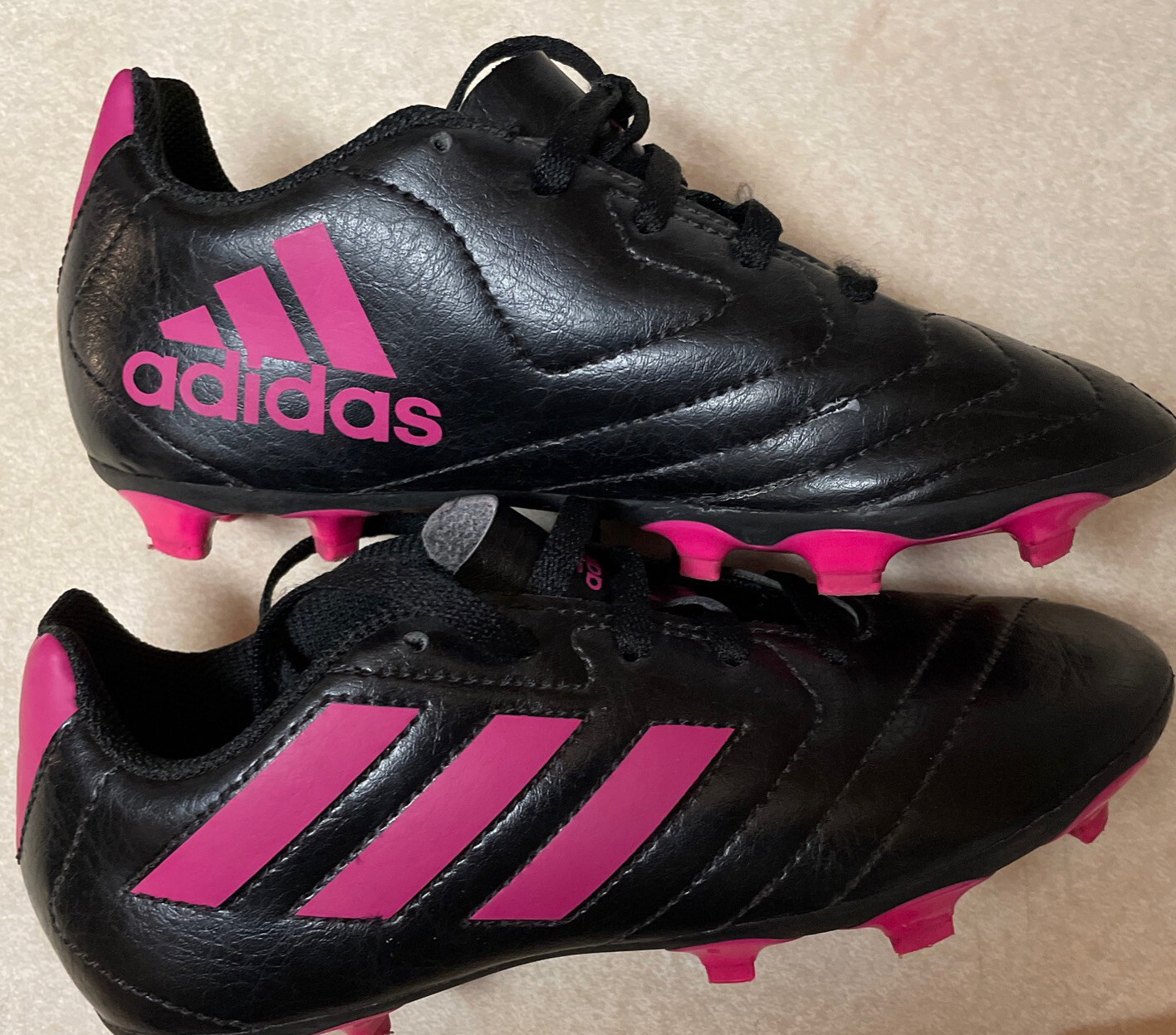Adidas Predator Kids yourh Pink Black Lace Up PBB 698007 Soccer Cleats ...
