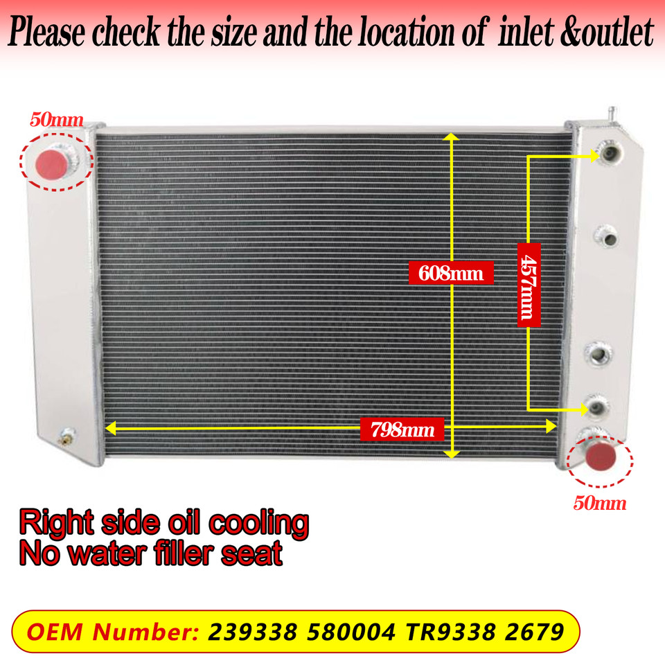 3-Row Radiator For Chevrolet C60 C70 Kodiak GMC C6000 Topkick 6.0L 6.6L ...