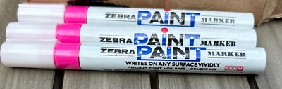 Zebra Paint Marker Pen - Oil Based Medium Point (Pink) x3 | eBay UK