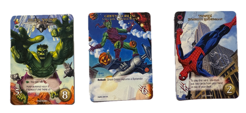 MARVEL Legendary Promo set of 3 Spider-Man Hulk smash Green Goblin Rare ...