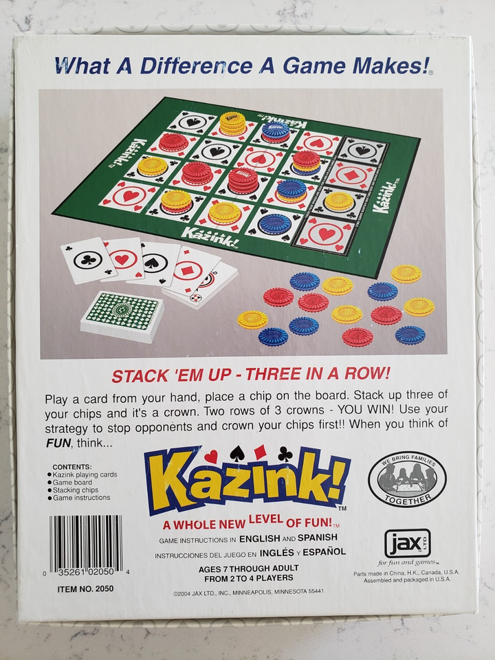 Kazink! Family Board Game STACK 'EM UP- THREE IN A ROW! Strategy Fun ...