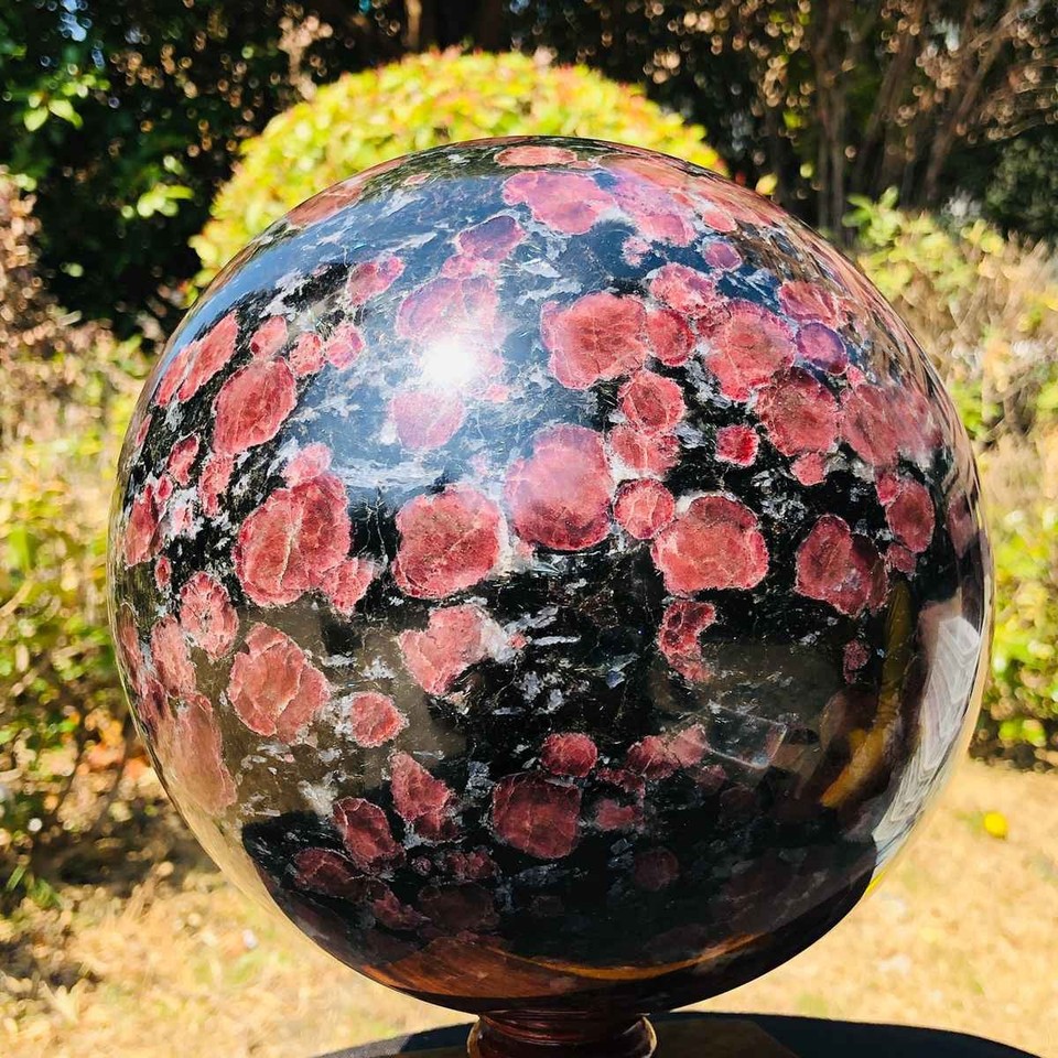 25.65LB Natural Firework red garn Quartz polished sphere crystal ball ...