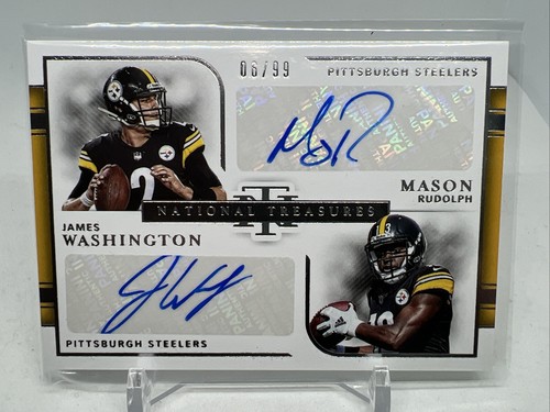 2018 Mason Rudolph James Washington SIGNED National Treasures Auto Card ...