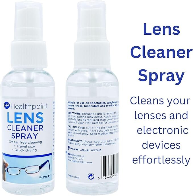 Healthpoint Lens Cleaner Spray Spectacles Sunglasses Screens Camera ...