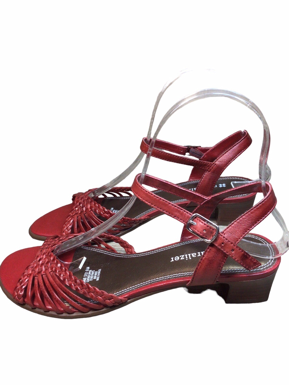 Naturalizer Red Leather Slingback Open Toe Size 6.5 D… - Gem