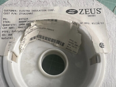 ZEUS PTFE TUBING m-TFT22-my 1000 FT | eBay