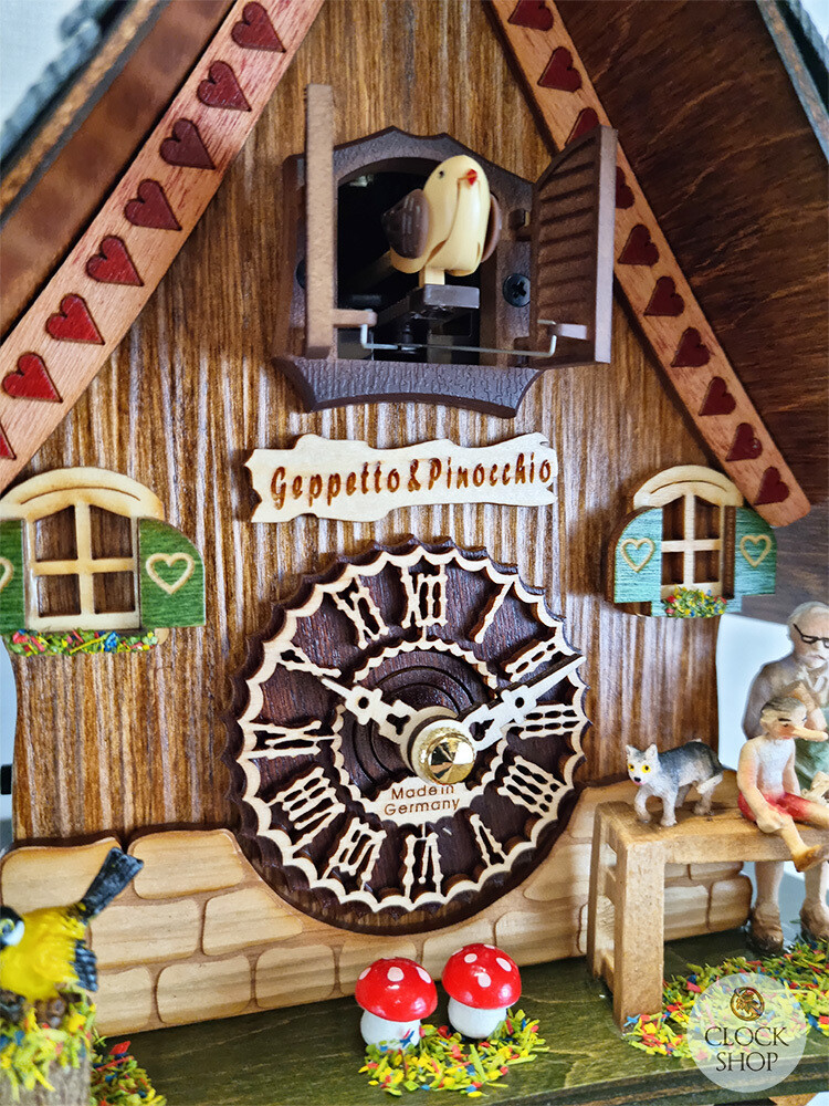 Pinocchio & Geppetto Battery Chalet Cuckoo Clock 25cm By TRENKLE | eBay ...