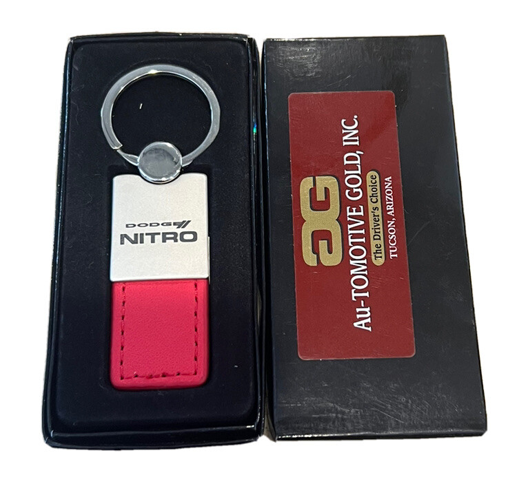 DODGE NITRO Pink Leather & Metal Keychain Licensed Product NEW IN BOX ...