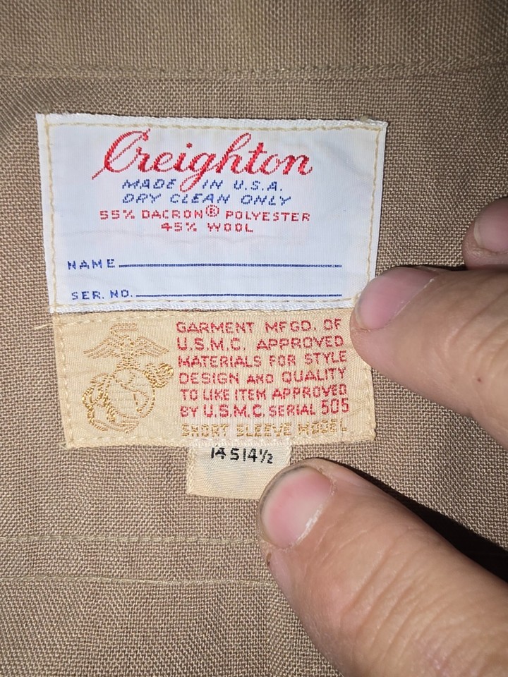 USMC Khaki Shirt by Creighton | eBay