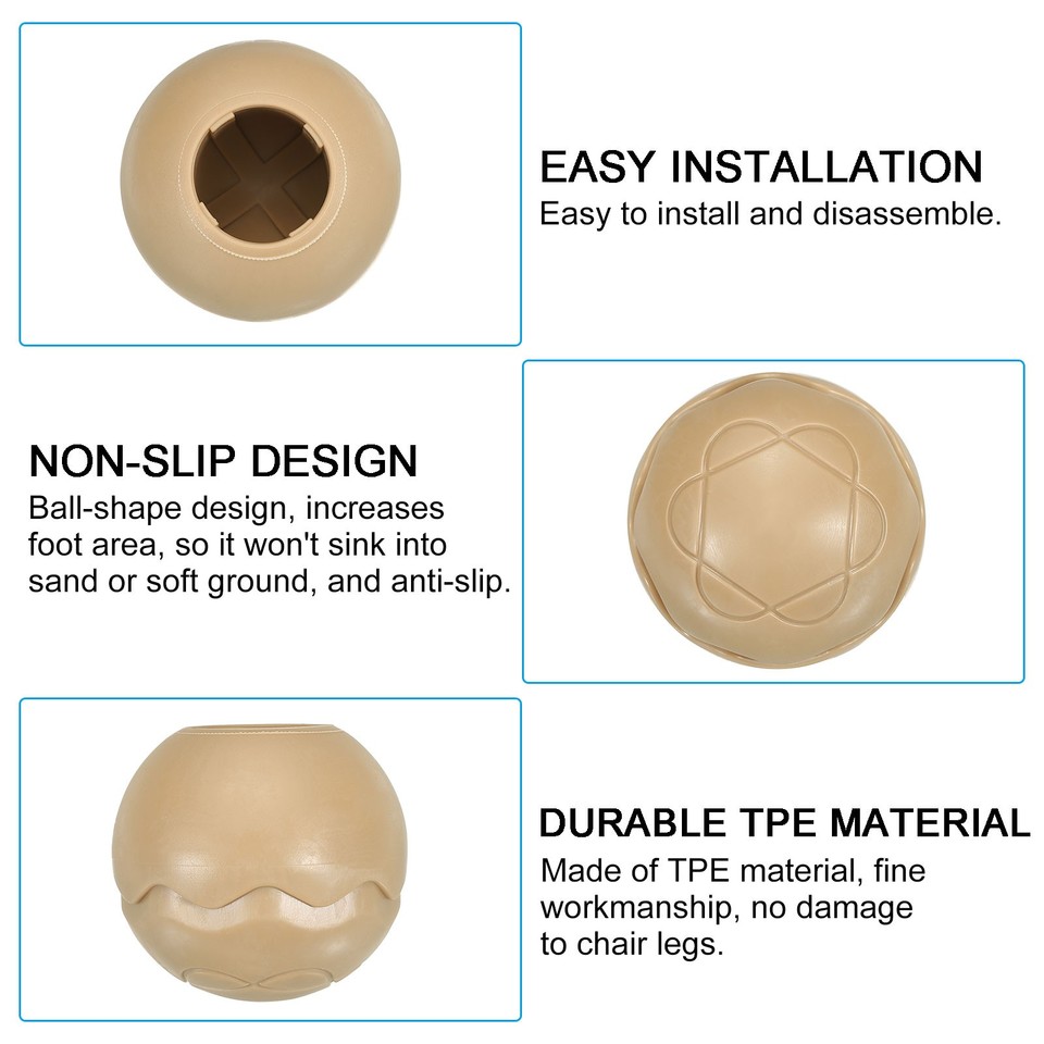 4Pcs 0.51" Chair Feet Replacement TPE Camping Chair Leg Tips Cap ...