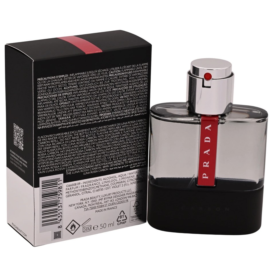 Carbon Luna Rossa by Prada cologne for men EDT 1.6 oz 1.7 New in Box | eBay