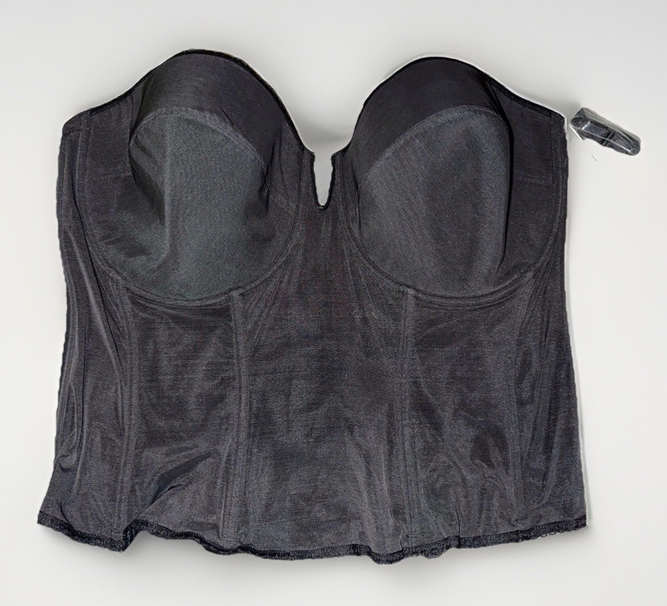 Dominique Strapless Bra Bustier Corset Black Women Plus Sz 48F Formal ...