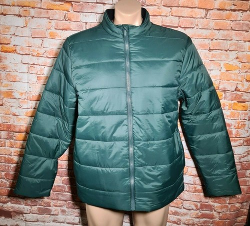 BNWT Mens Sz L Anko Brand Quilted Puffer Green Gable Zip Front Pockets ...