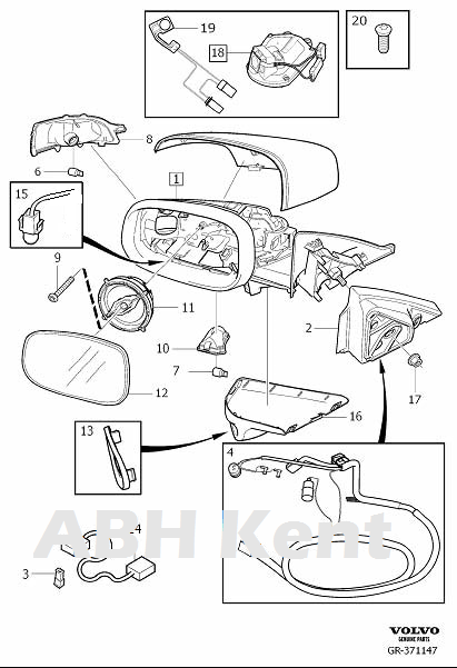 T1-Volvo C30 V50 S40 V70 /07-13 Outside Temperature Sensor Under Mirror ...