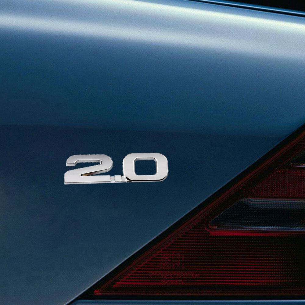 1x 3D Chrome 2.0 Emblem Badge Car Trunk/Bumper/Fender Decal Sticker ...
