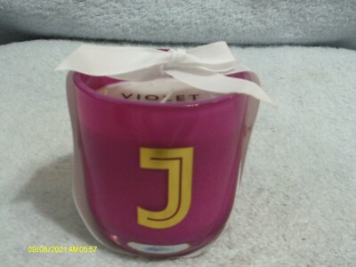 Monogram " J " Candle Violet Scent 9.5 Oz. New | eBay