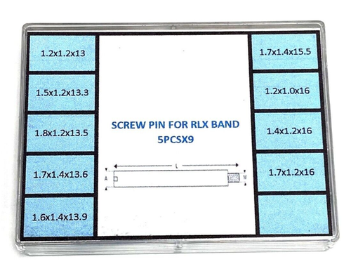 SPECIAL SIZE ASSORTMENT S/STEEL SCREW PINS FOR ROLEX BANDS 45 PCS | eBay