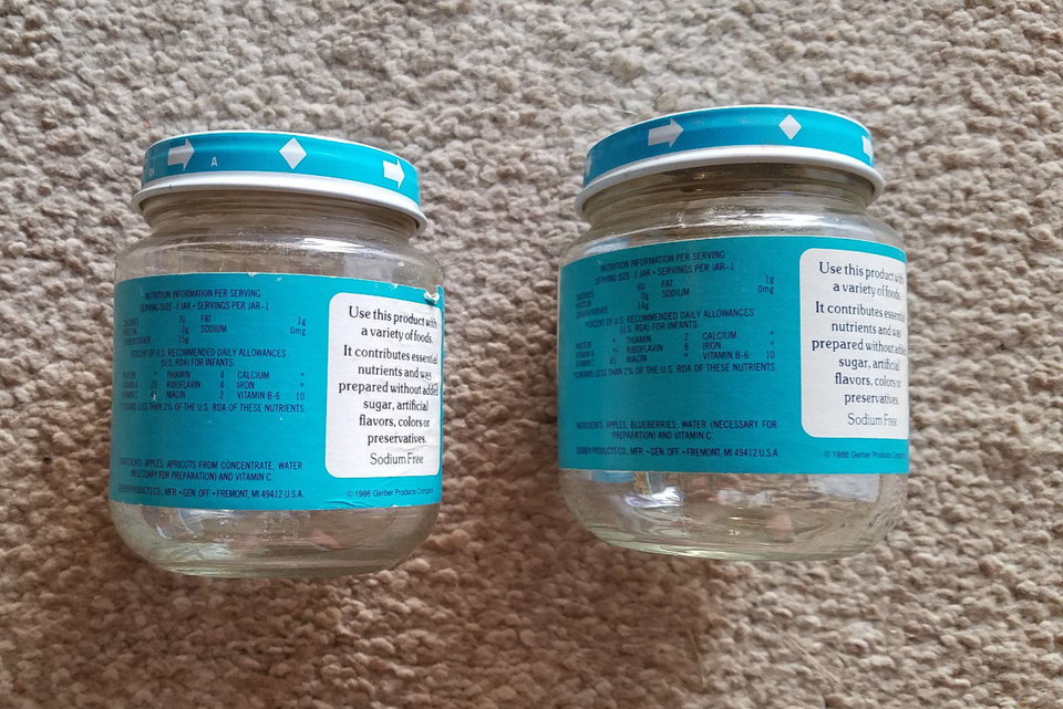 Vintage Gerber Baby Food Jars 4 1/2 Oz. With Labels & Lids 1990 | eBay