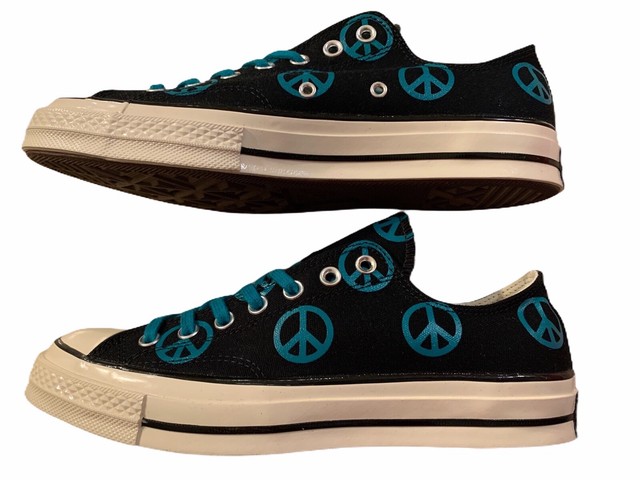 Converse Women's Chuck Taylor 70 Low Top Peace Sign Shoes Black Size 11 ...