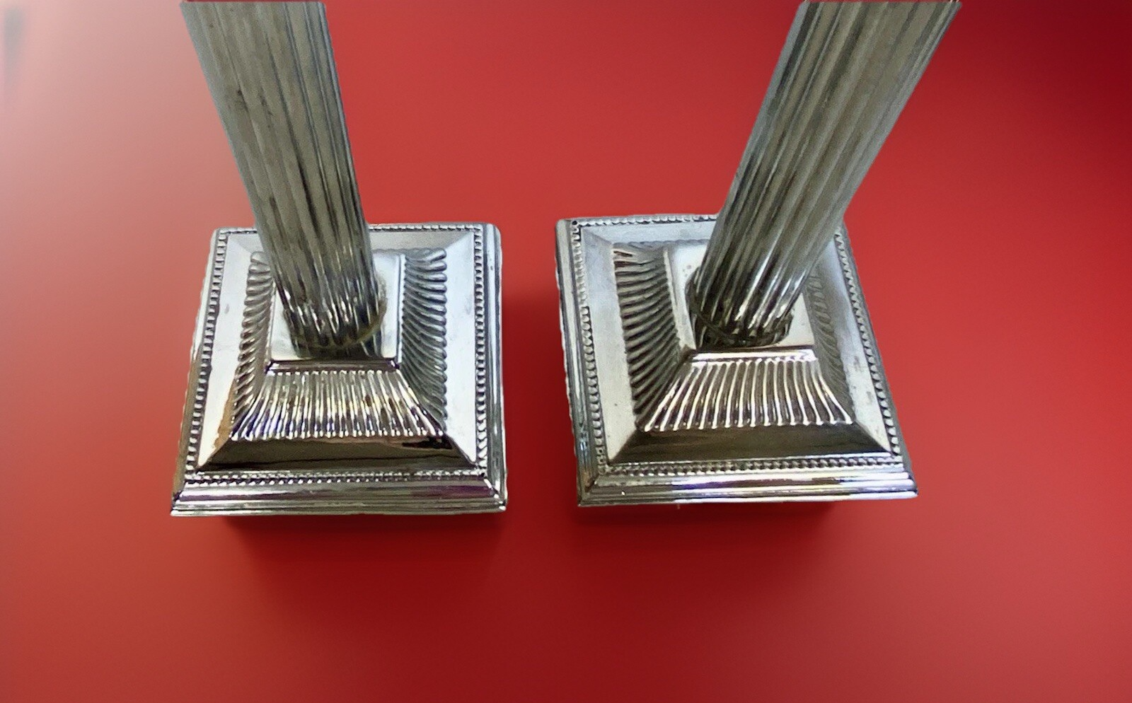 Pair of Silver Vintage Corinthian Column Candle Sticks, 11" Tall | eBay