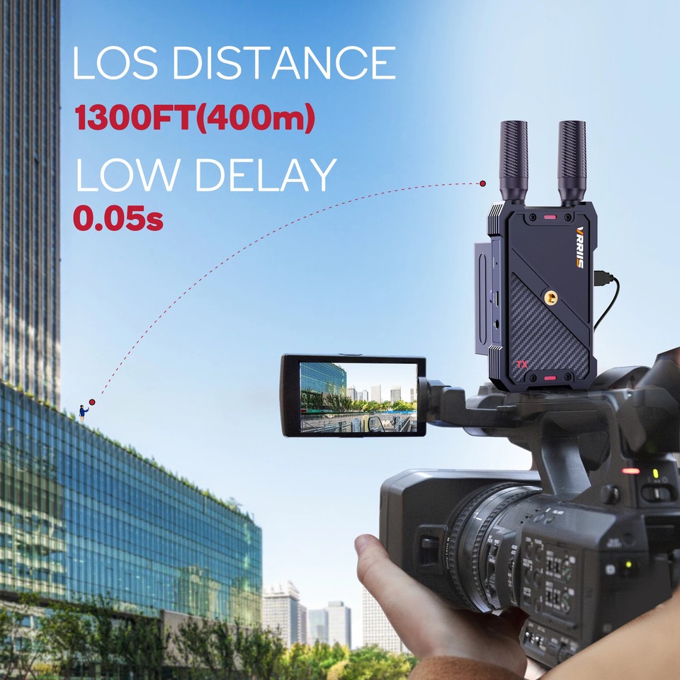 400m Wireless HDMI Video Transmitter Receiver Extender Support Battery ...