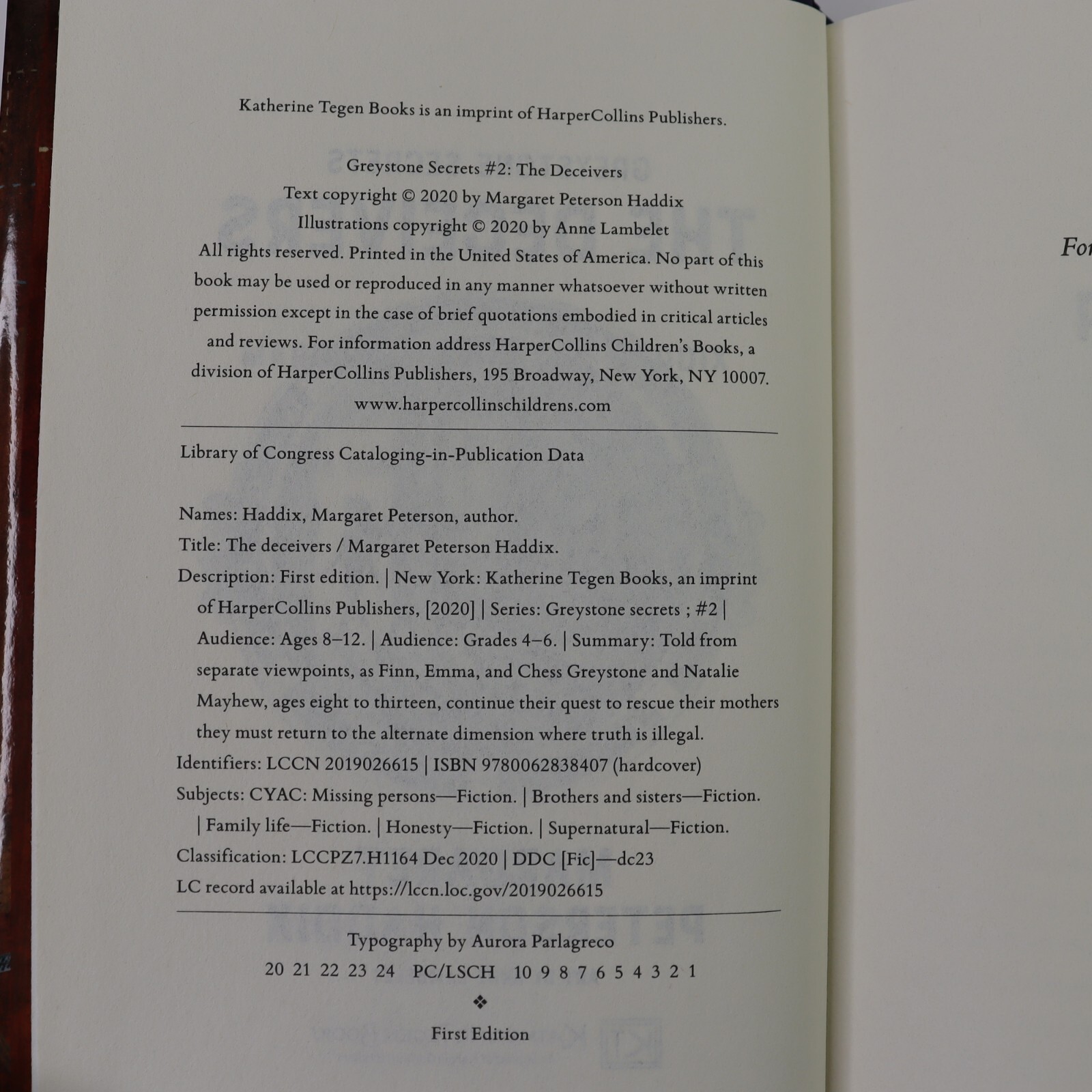 Greystone Secrets Ser.: Greystone Secrets #2: the Deceivers by Margaret Peterson 9780062838407 ...