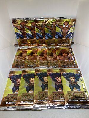 Lot of 15 Marvel Recharge Collectible Booster Packs INAUGURAL EDITION ...