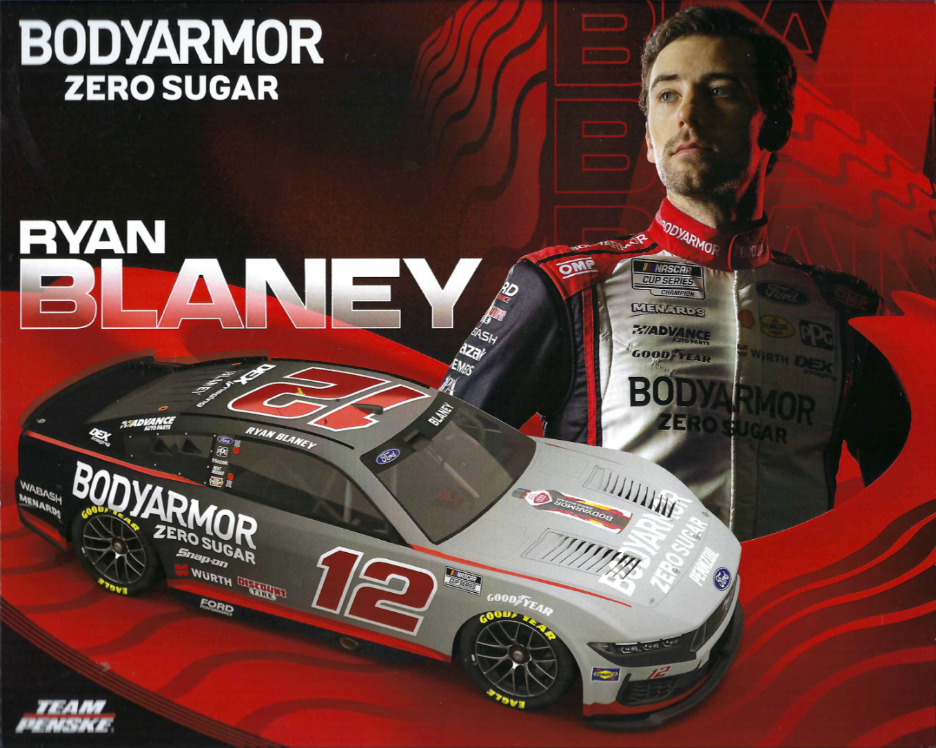 2025 RYAN BLANEY "BODY ARMOR" #12 NASCAR CUP SERIES POSTCARD | eBay