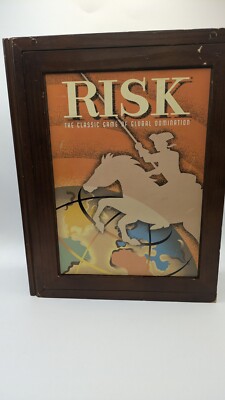 Wooden RISK Vintage Game Collection Edition Library Book Shelf Wood Box ...