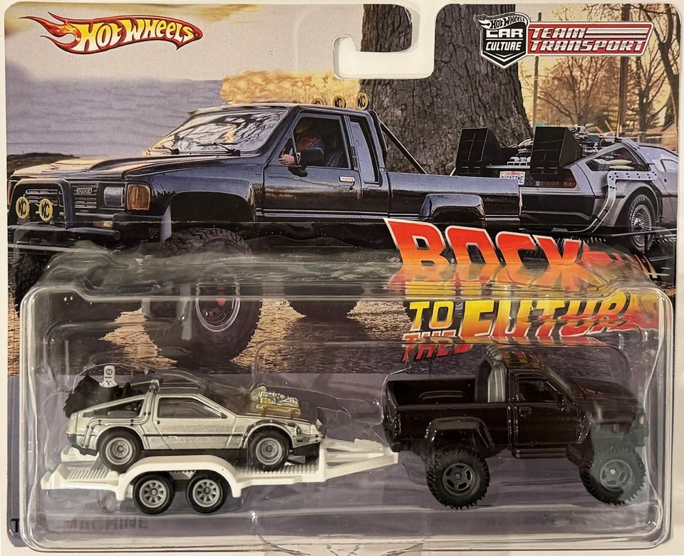 Delorean Back To Future & Toyota Truck Custom Hot Wheels Team Transport ...