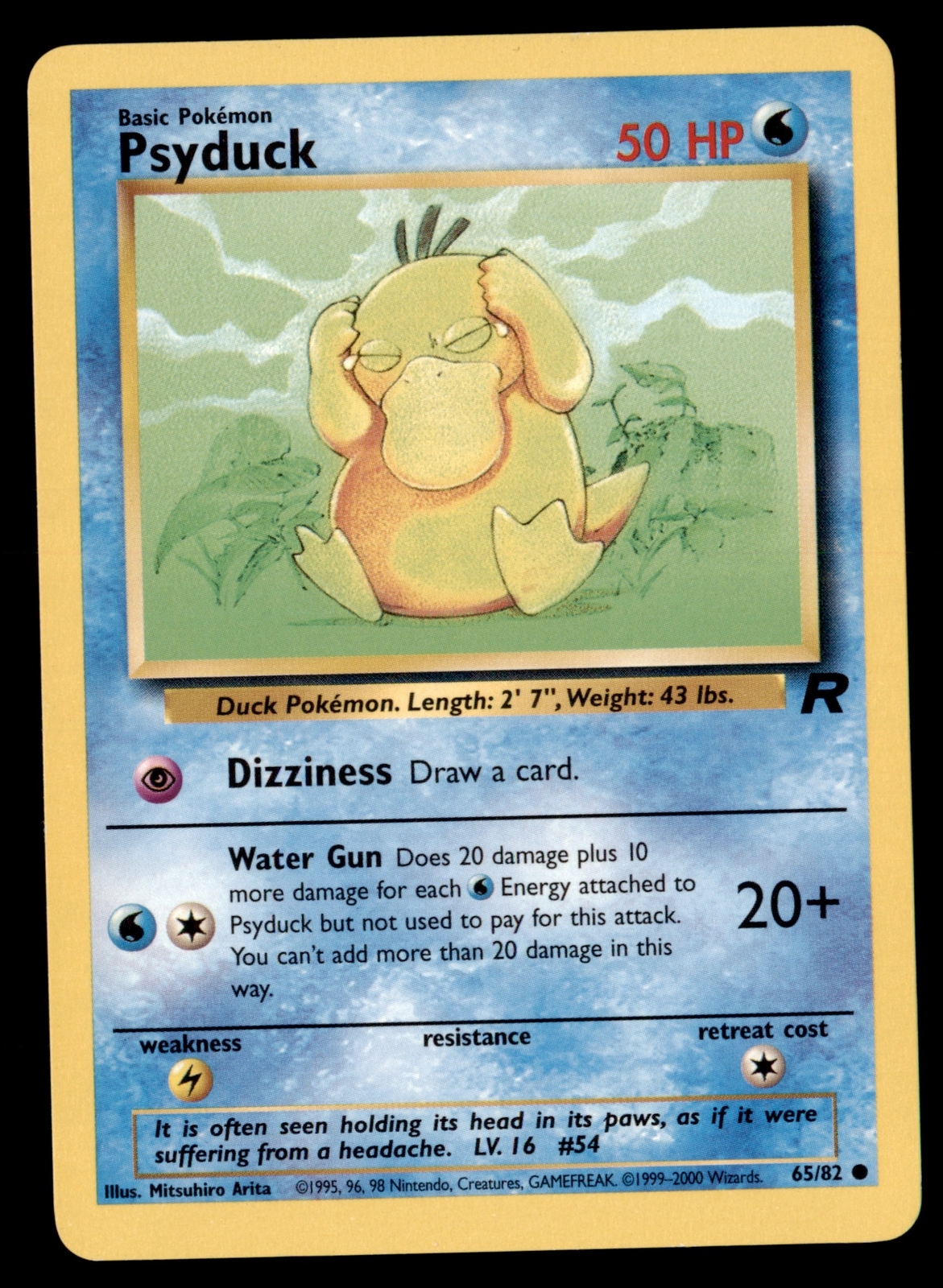 Pokemon Card Psyduck Team Rocket 65/82 EXCELLENT Non-Holo Common TCG ...