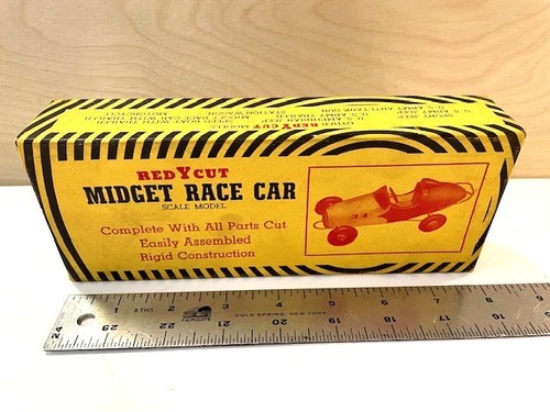 Midget Race car vintage balsawood model kit #325 original box and ...