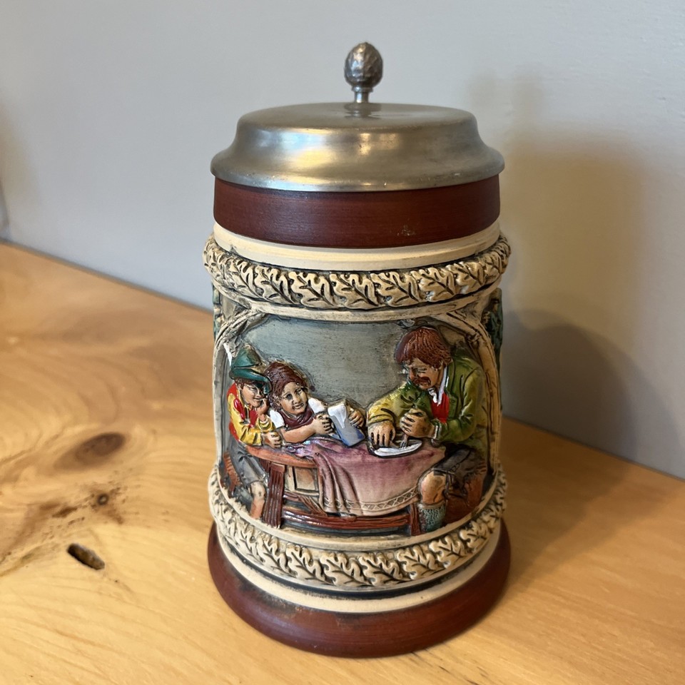 Thewalt Fox Hunt Beer With Lid Western Germany Dog Stein Collectible ...