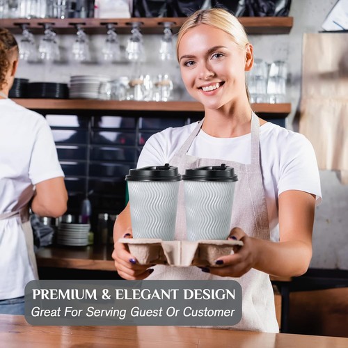 MUCHII 16 oz Disposable Coffee Cups, 80 80 Count (Pack of 1), Silver ...